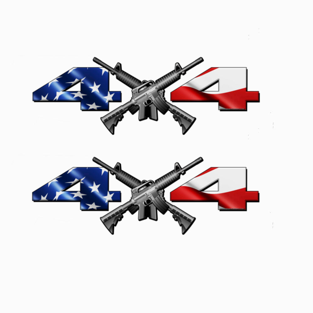 4x4 American Flag AR-15 Truck Bed Decals – Speed Demon Wraps