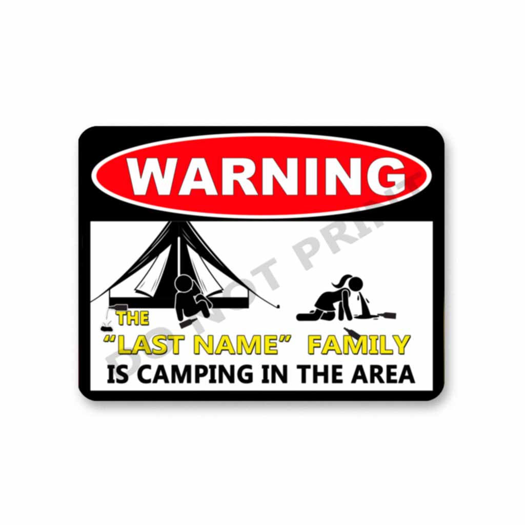 Warning! We Are Camping Sign Personalized Metal Sign - 12" x 9" Camp S ...