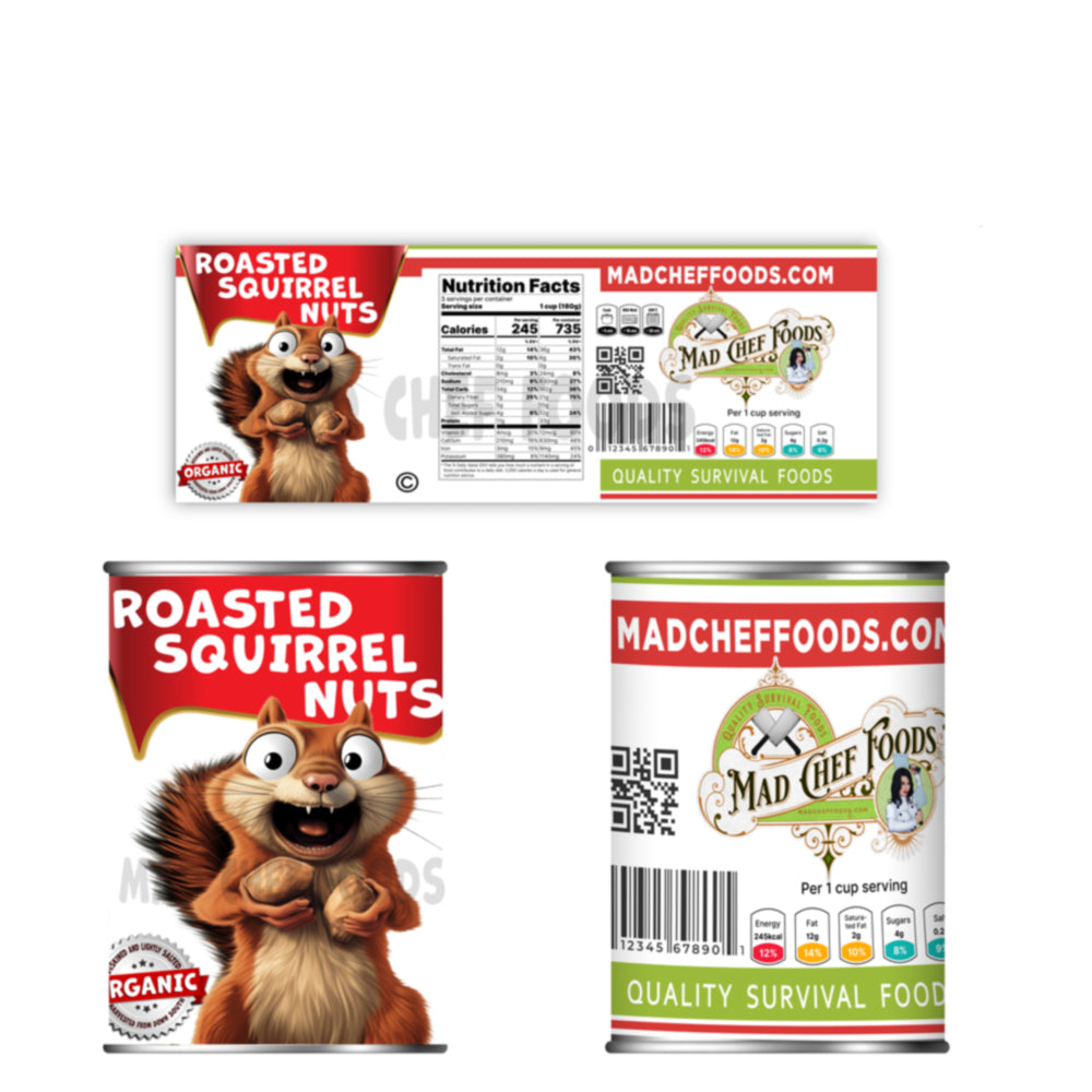 Roasted Squirrel Nuts Funny Prank Soup Can Labels Gag Gift – Speed ...