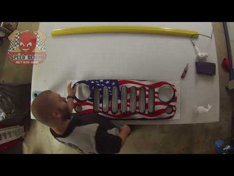 Jeep Grill Wraps Wavy American Flag JL 2018-2024 – Speed Demon Wraps